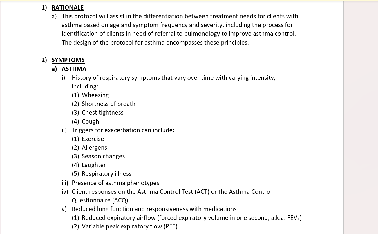 NR565 Assignment Week 6: Respiratory Protocol Assignment - Nursing ...